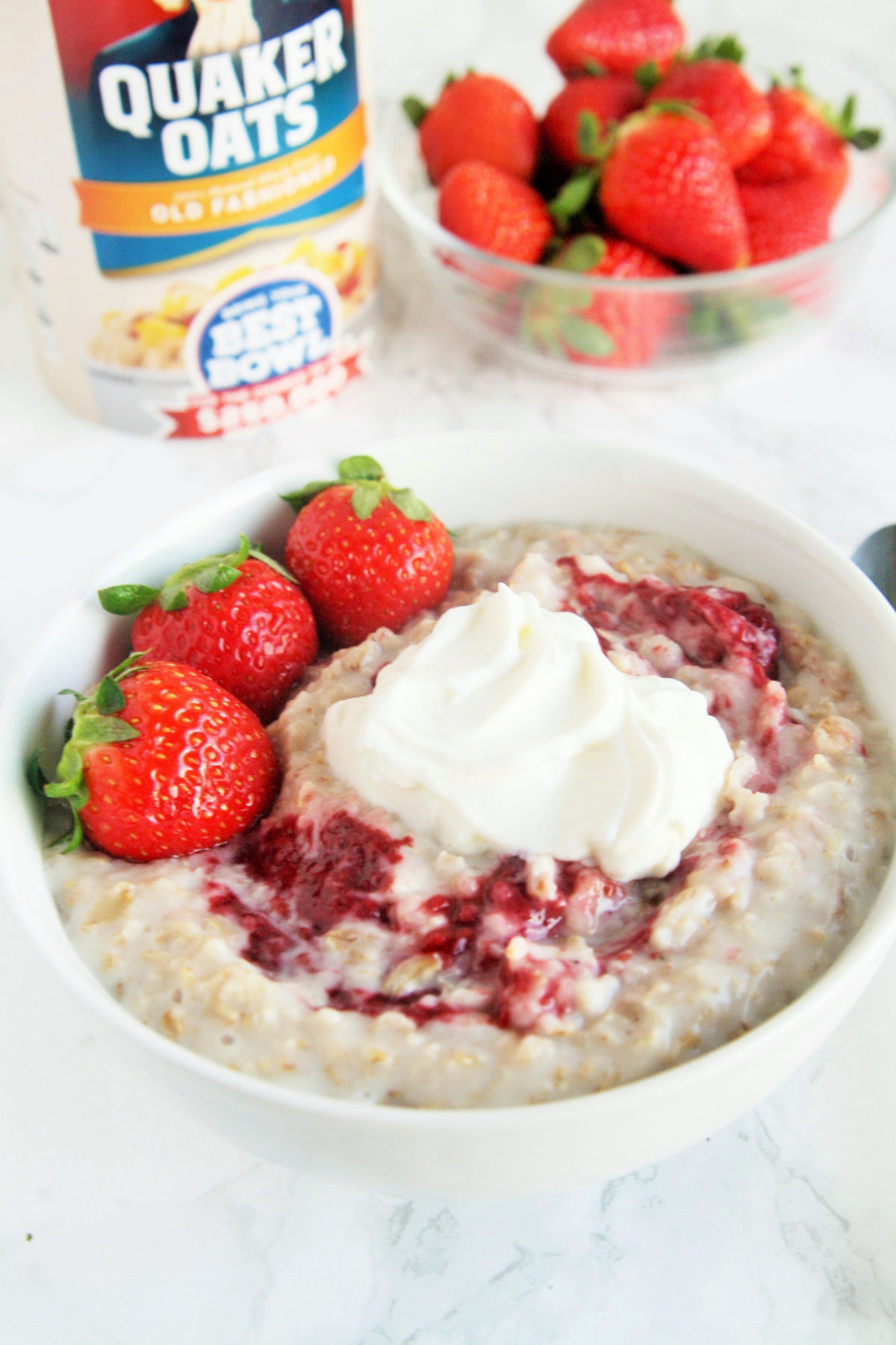 Strawberries and Cream Oatmeal - The Tasty Bite