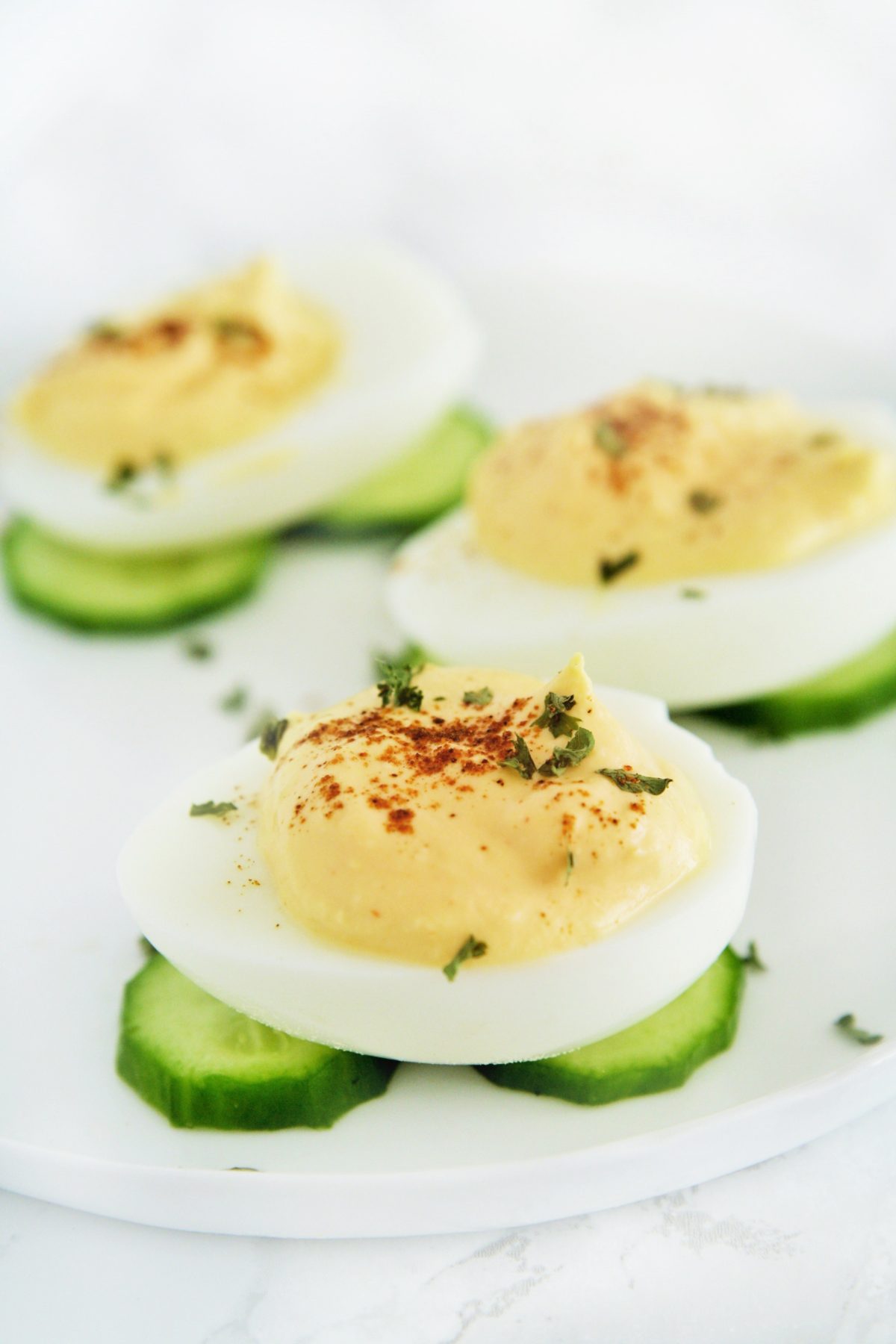 Sriracha Deviled Eggs - The Tasty Bite