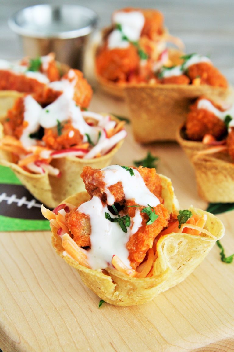 Buffalo Chicken Tortilla Cups - The Tasty Bite