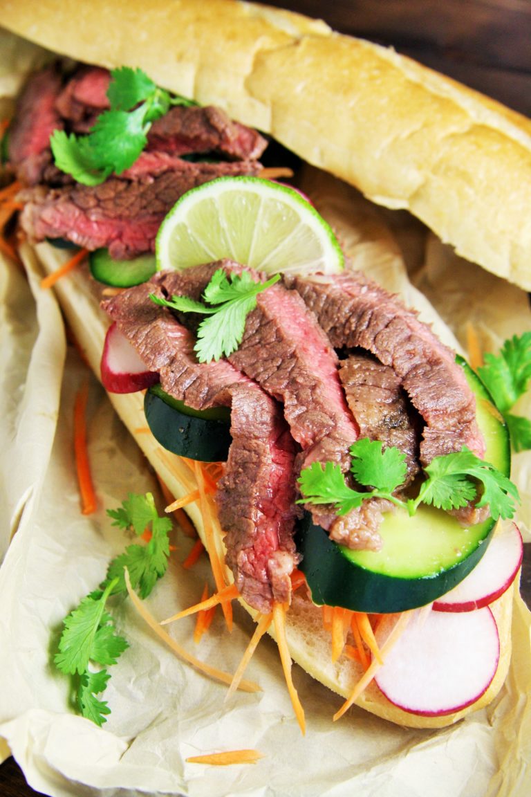 Vietnamese Flank Steak Sandwiches - The Tasty Bite