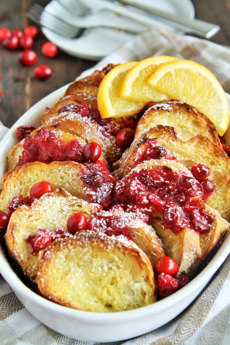 Cranberry Orange French Toast Bake - The Tasty Bite