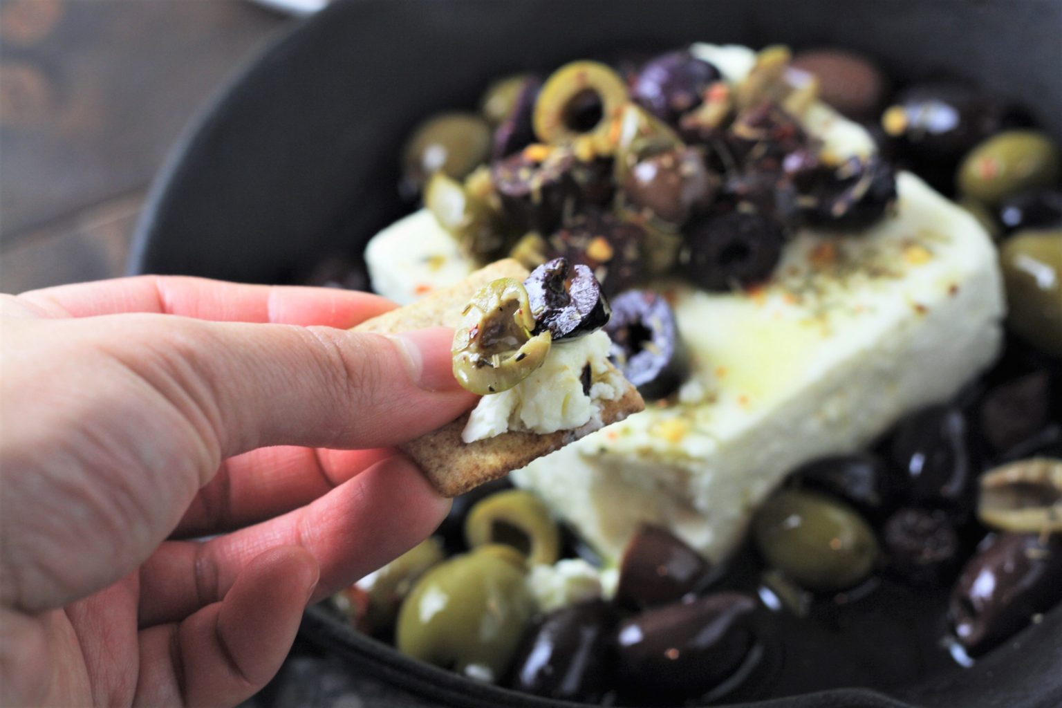Mediterranean Baked Feta with Olives - The Tasty Bite