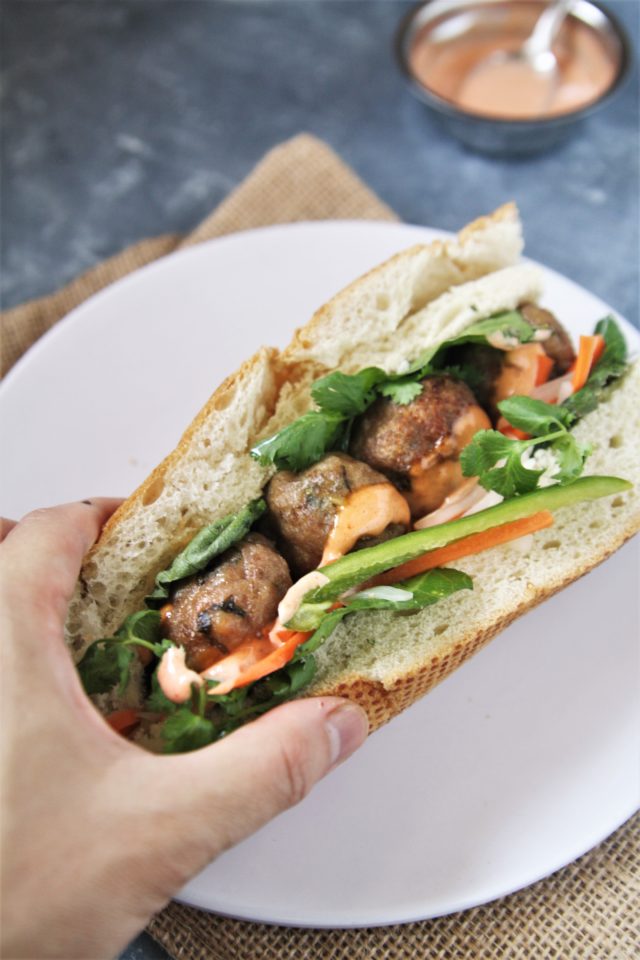 Vietnamese Pork Meatball Banh Mi – The Tasty Bite